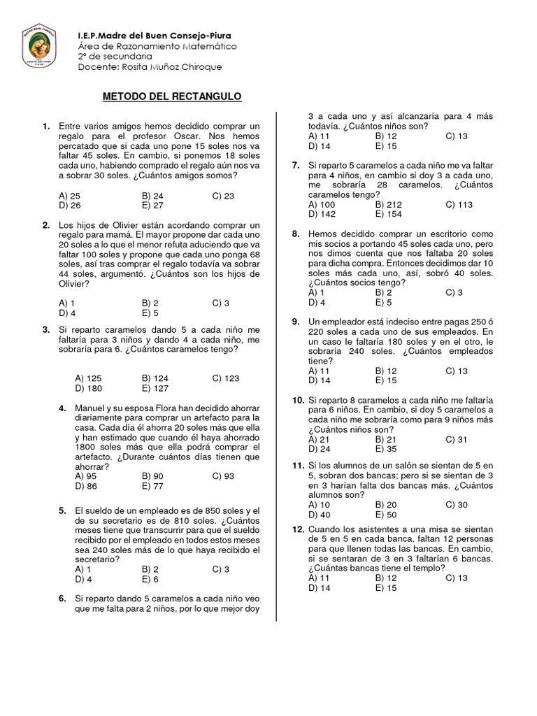 METODO DEL RECTANGULO | PDF