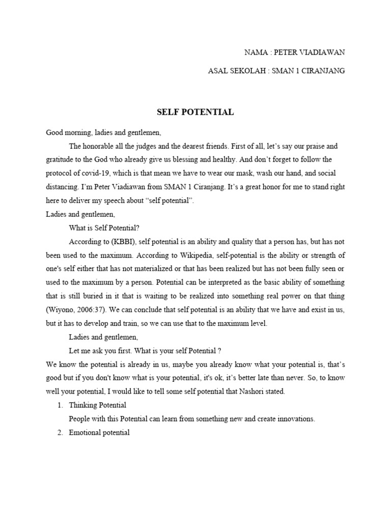 Self-Potential by Peter | PDF | Cognition | Psychology