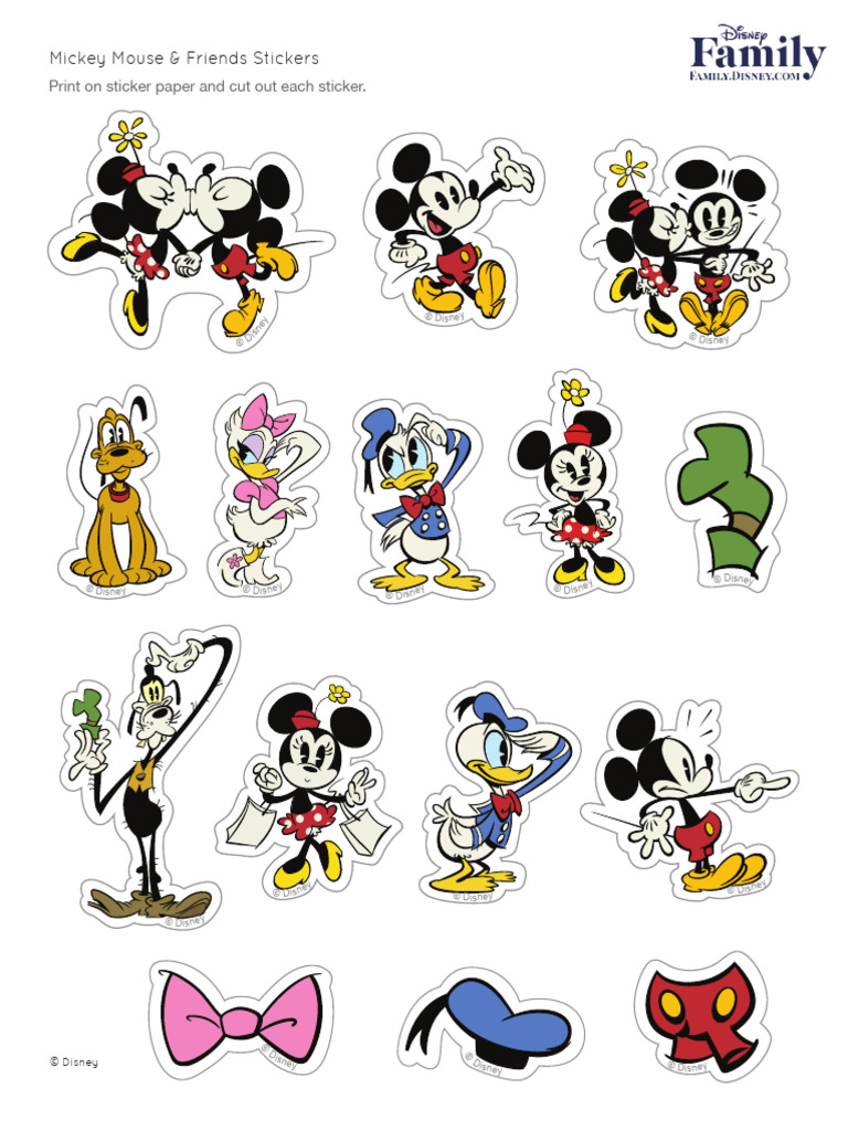 Printable Mickey Mouse Stickers | PDF