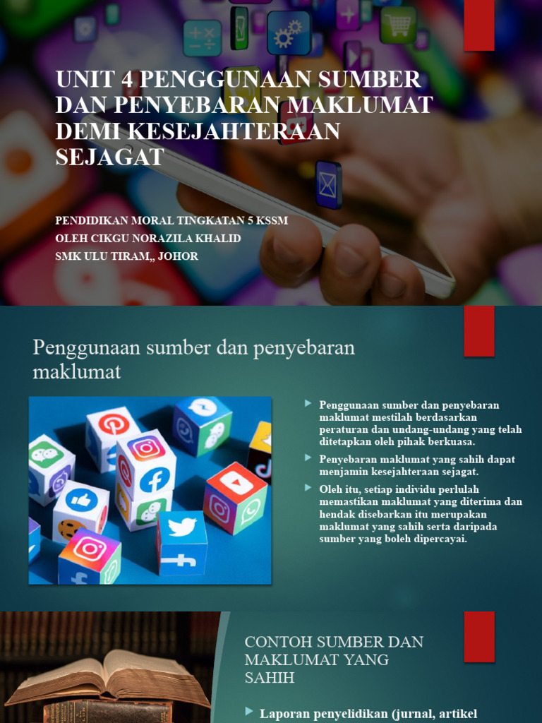 PM T5 KSSM Unit 4 Penggunaan Sumber Dan Penyebaran Maklumat Demi | PDF