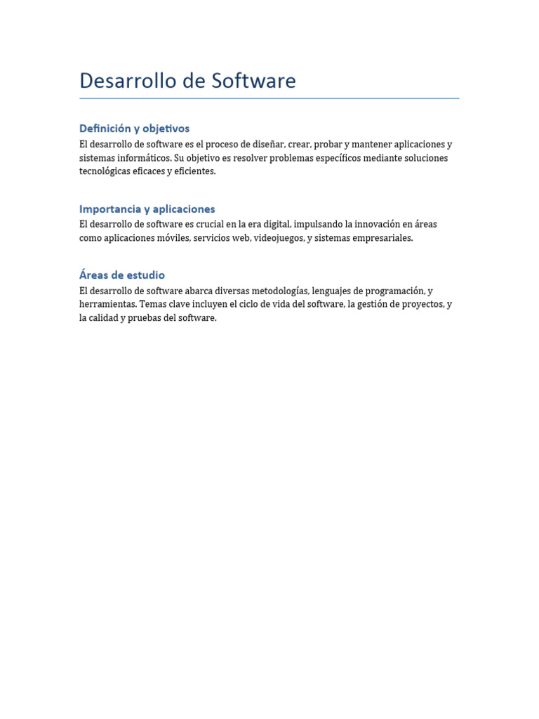 Desarrollo de Software | PDF