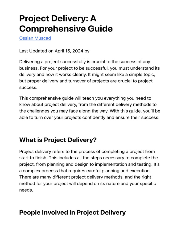 Project Delivery Pdf Construction Management Project Management