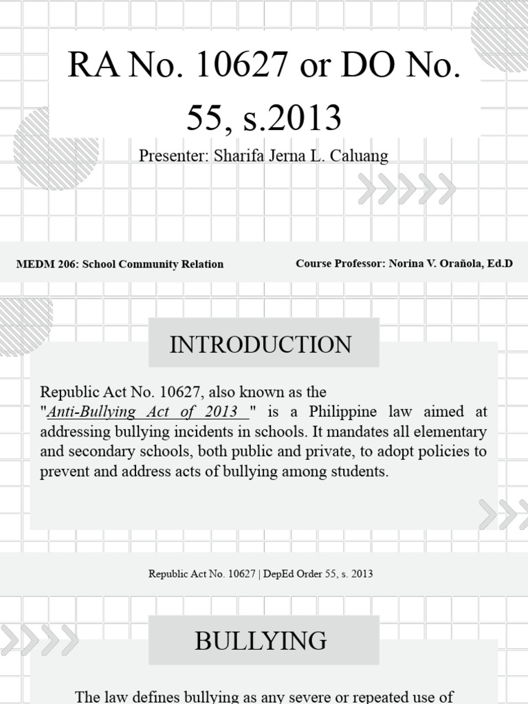 Anti-Bullying Act of 2013 Overview | PDF | Bullying | Problem Behavior