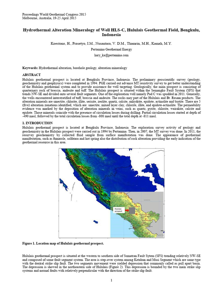 Hydrothermal Alteration in Hululais Geothermal Field | PDF | Minerals ...