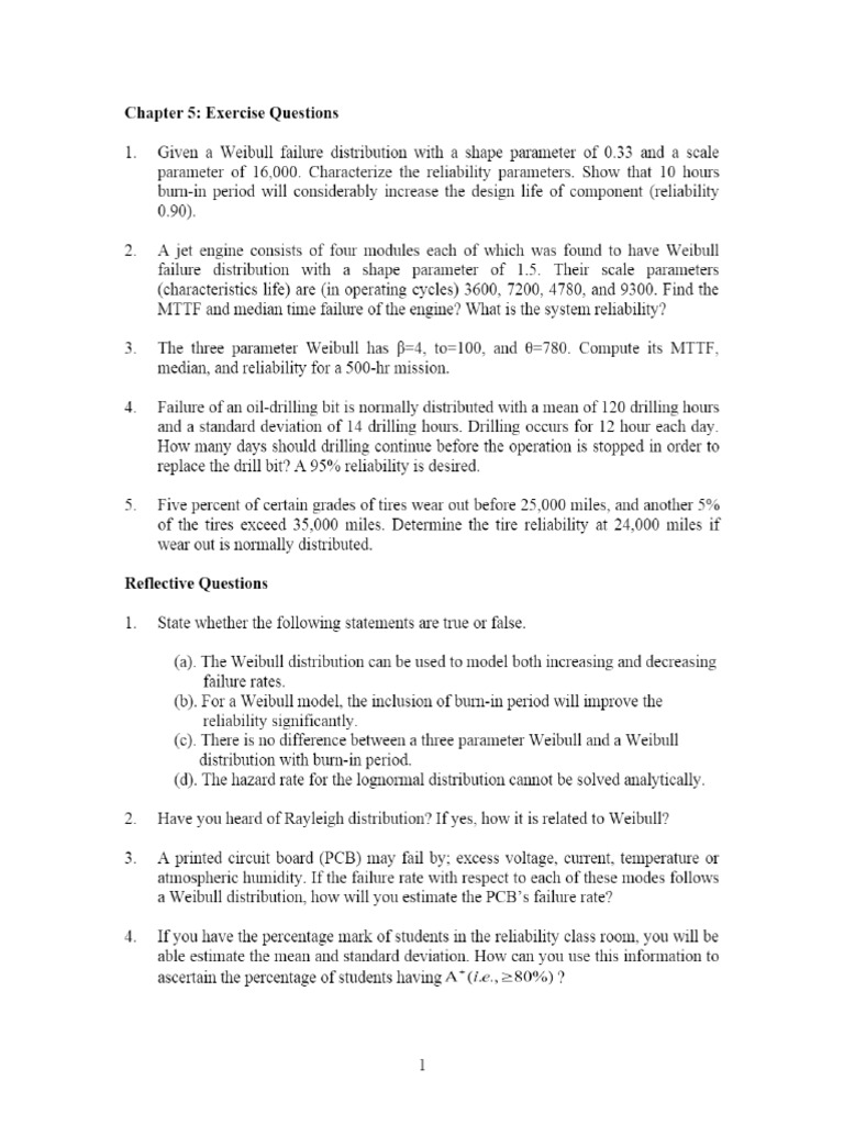 05 Time Dependent Failure Models Problems Pdf