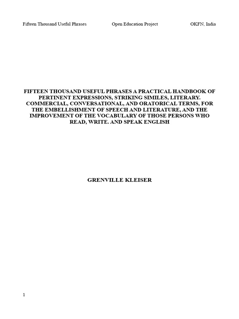 Fifteen Thousand Useful Phrases | PDF | Stress (Linguistics) | English ...