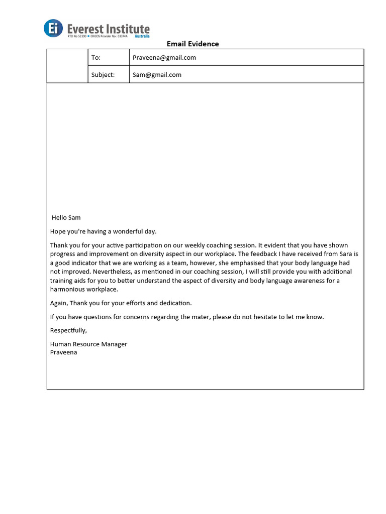 Section 3 - Question 2 - Proof of Communication of Outcomes Copy 05.02. ...