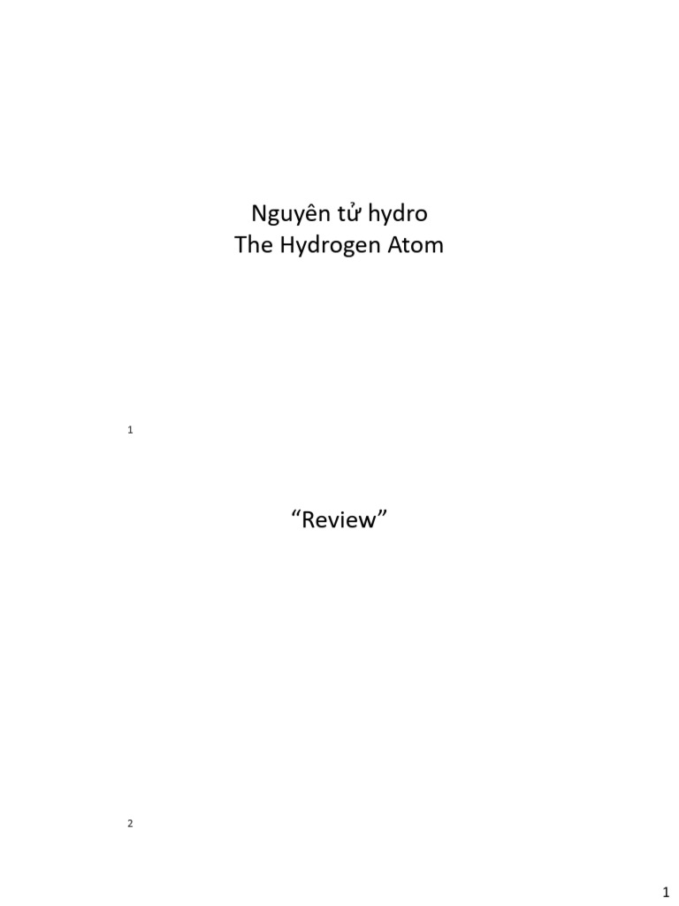 Chap 4 Hydro Atom 2024 | PDF