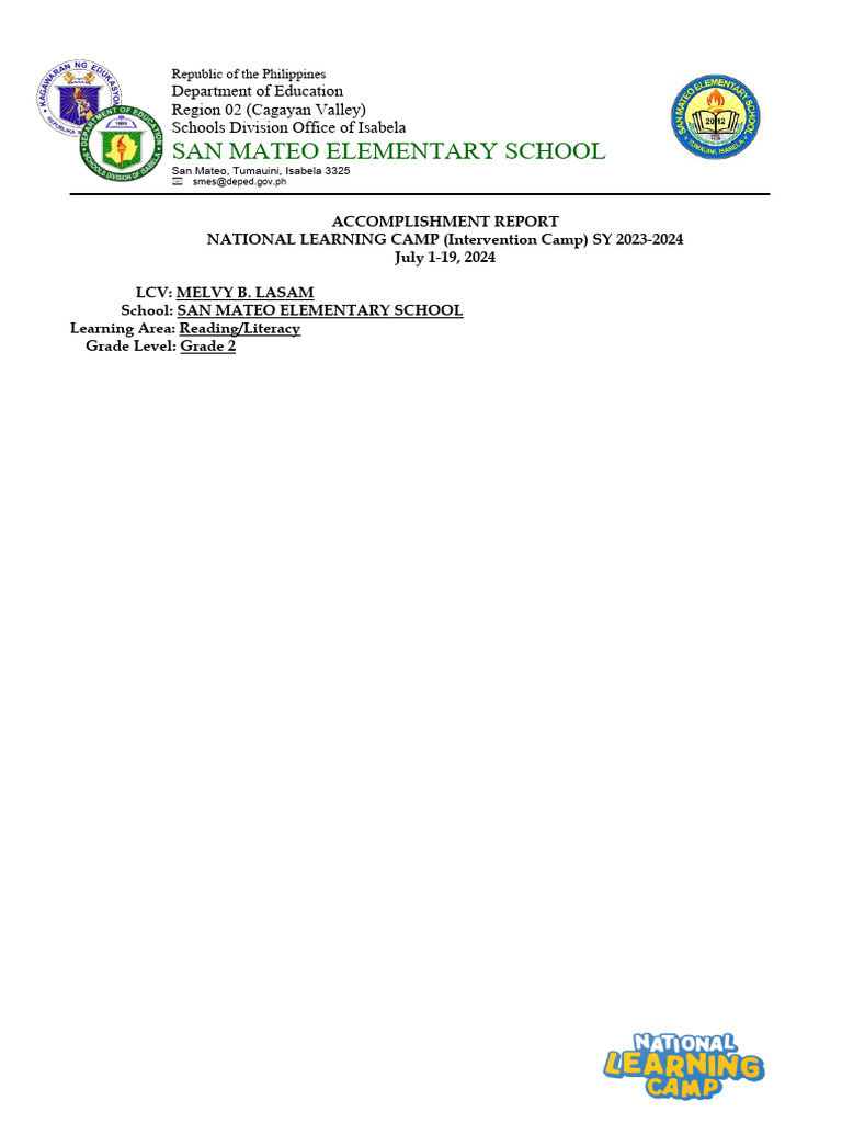 NLC Accomplishment Report 2024 | PDF