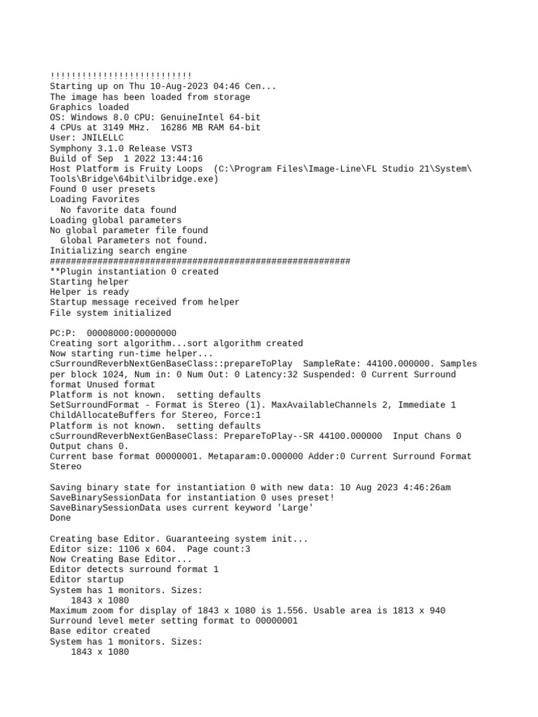 Symphony VST3 Log | PDF | 64 Bit Computing | Computer File