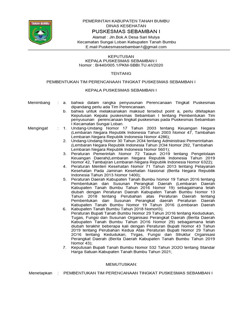 SK .Tim PTP PKM Sbb.i | PDF