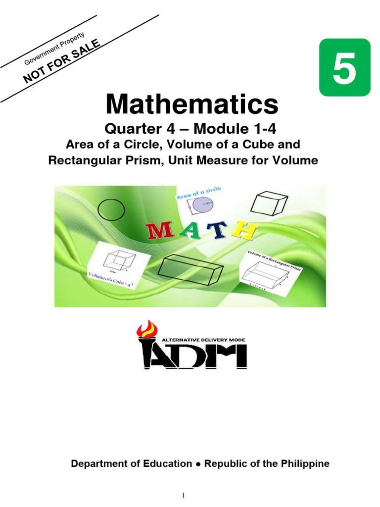 ADM Math5 Q4 Module 1 4 | PDF | Volume | Area