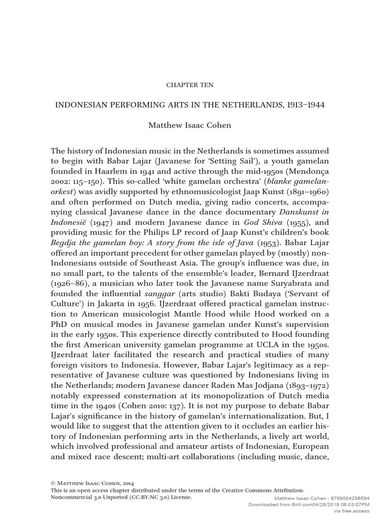 Indonesian Arts in Netherlands 1913-44 | PDF | Java | Dances