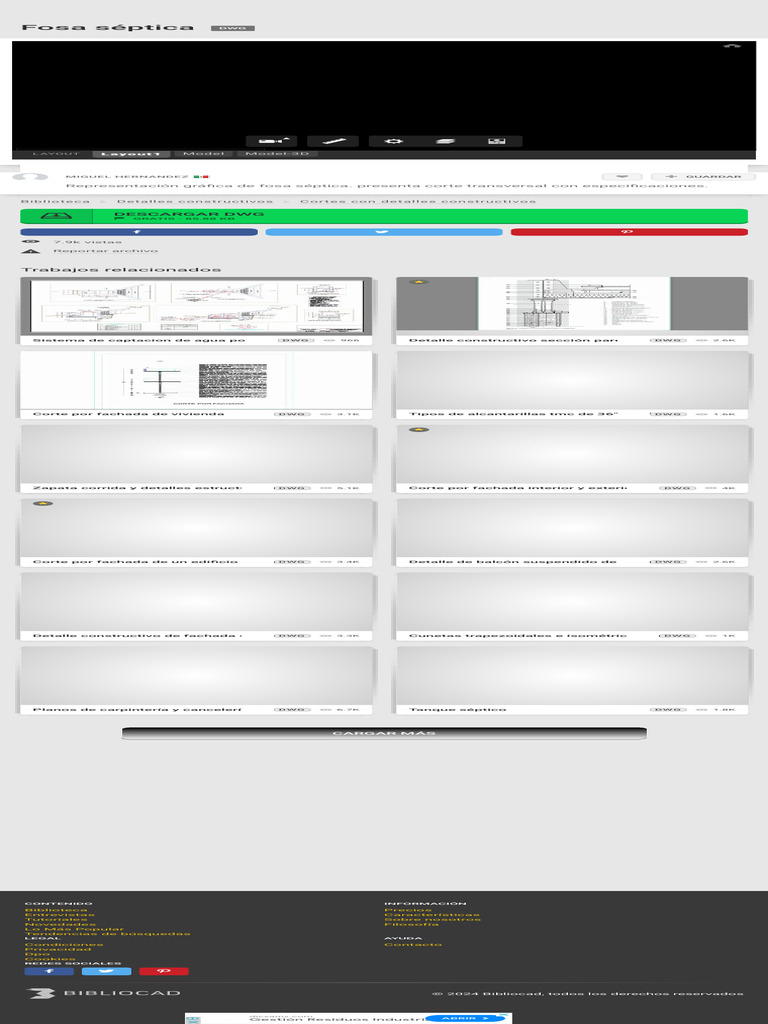 Fosa Séptica en AutoCAD Descargar CAD Gratis (85.88 KB) Bibliocad | PDF ...
