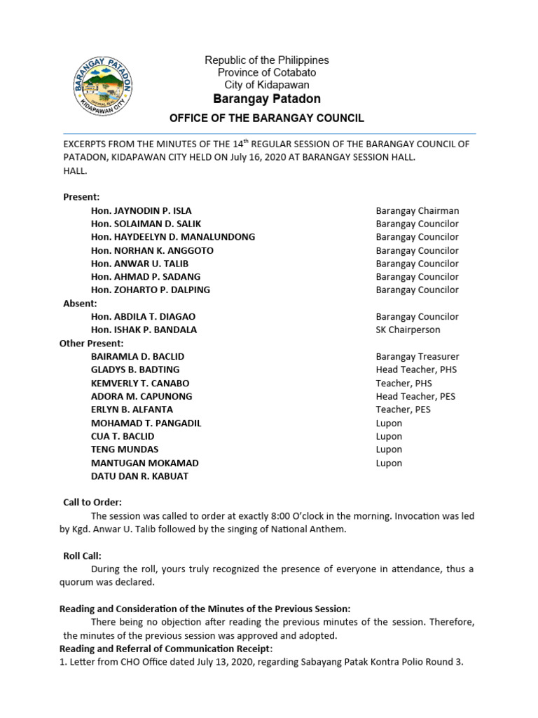 14th Reg Session 2020 Pdf