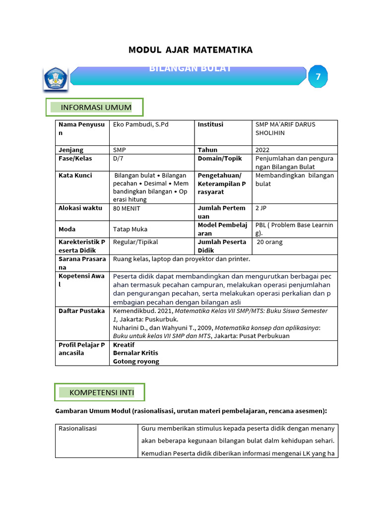 Bilangan Bulat 3 | PDF