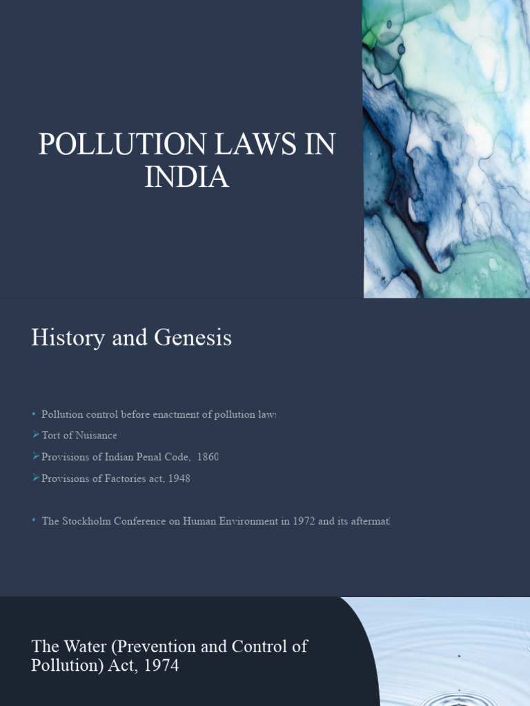 Pollution Laws of India Week 7-8 | PDF | Pollution | Government Of India