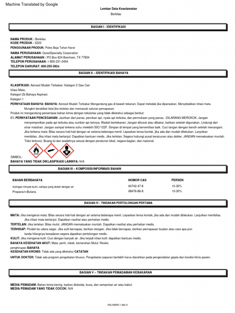 MSDS - SPARKLE id | PDF