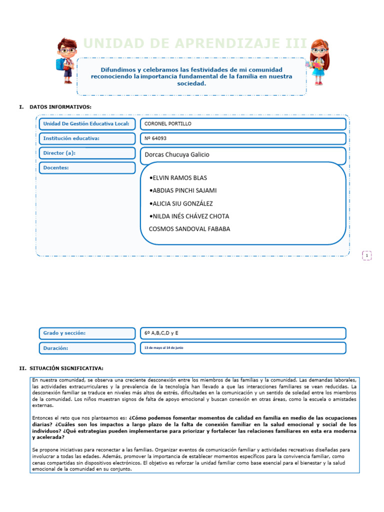 UNIDAD DE APRENDIZAJE 3 - 6º | PDF | Números | Multiplicación