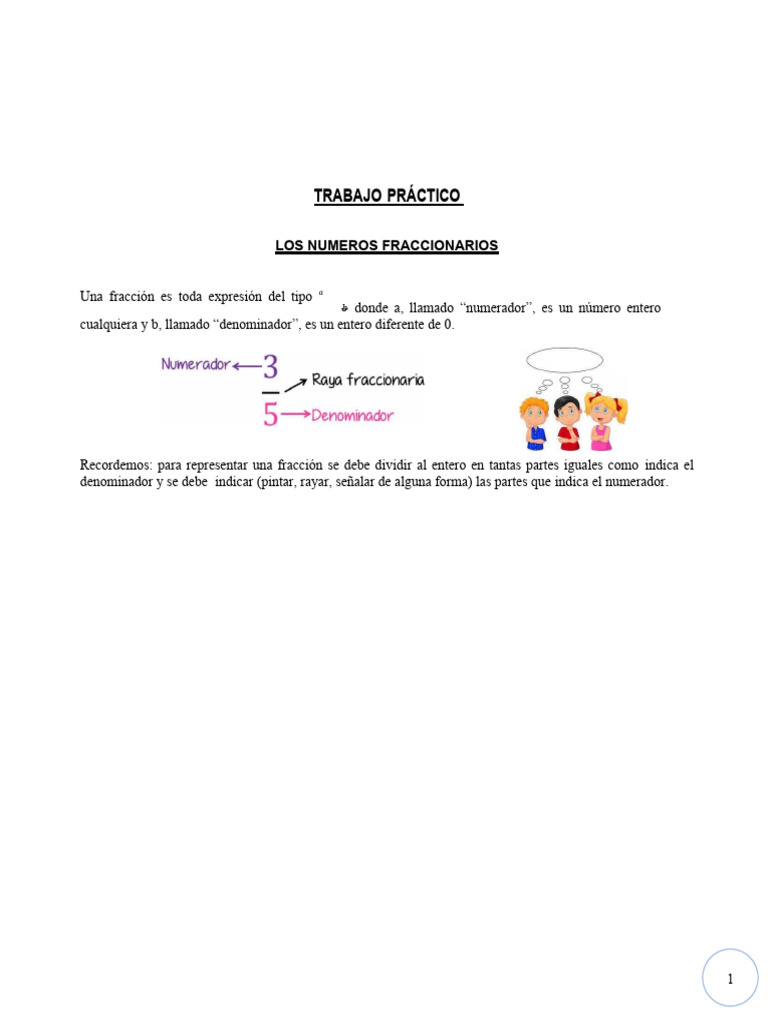 trabajo practico fracciones | Descargar gratis PDF | Número racional | Objetos matemáticos
