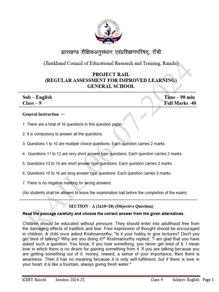 Class 9 English SOE | PDF | Question | Grammar