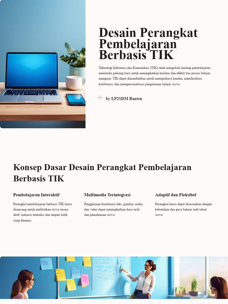 Konsep Dasar Desain Perangkat Pembelajaran Berbasis TIK | PDF