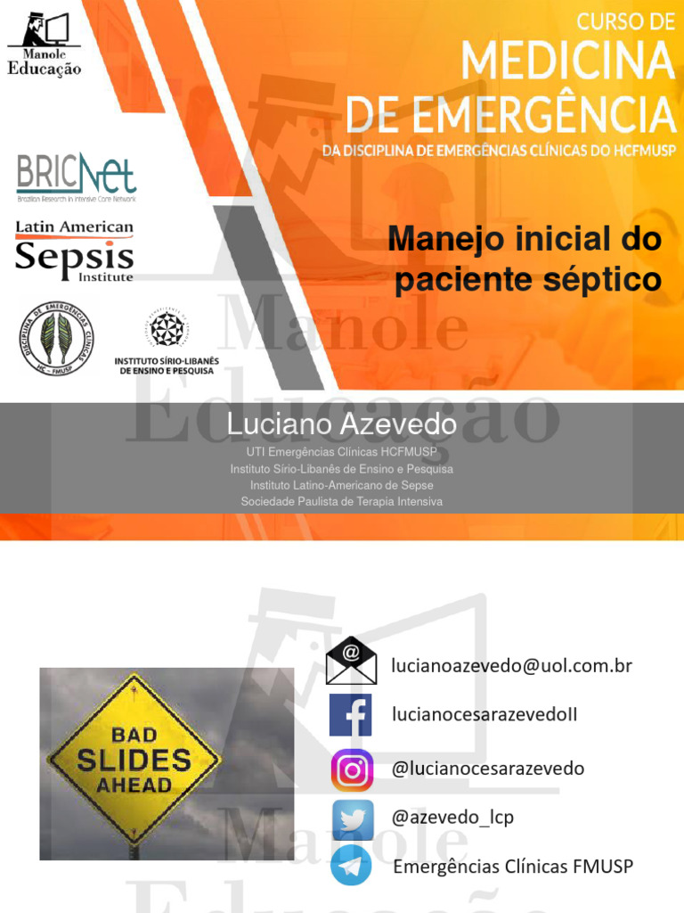 Aula 6 - Manejo Inicial Do Paciente Séptico | PDF | Sepse ...