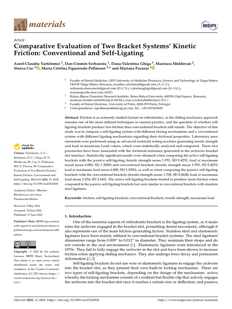 Comparative Evaluation of Two Bracket Systems Kin | PDF | Ultimate ...
