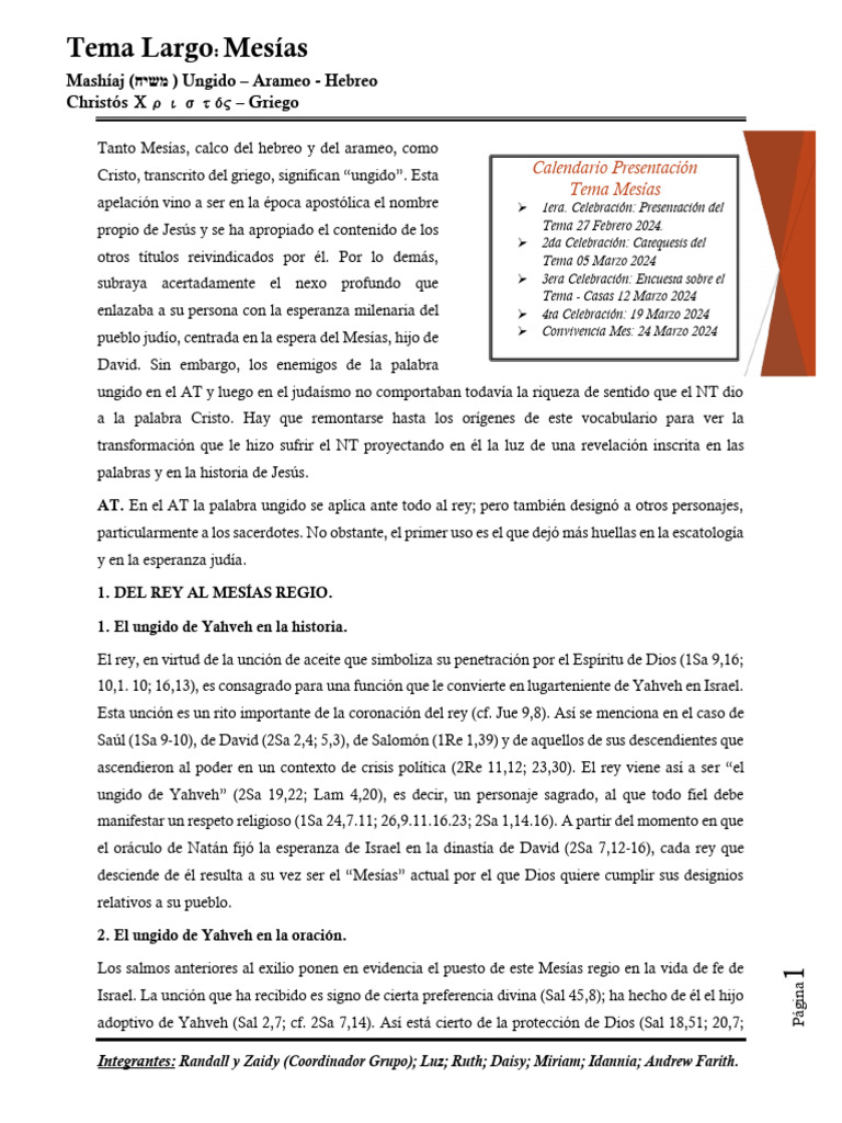 Significado del Mesías en la Biblia | PDF | Mesías | Jesús