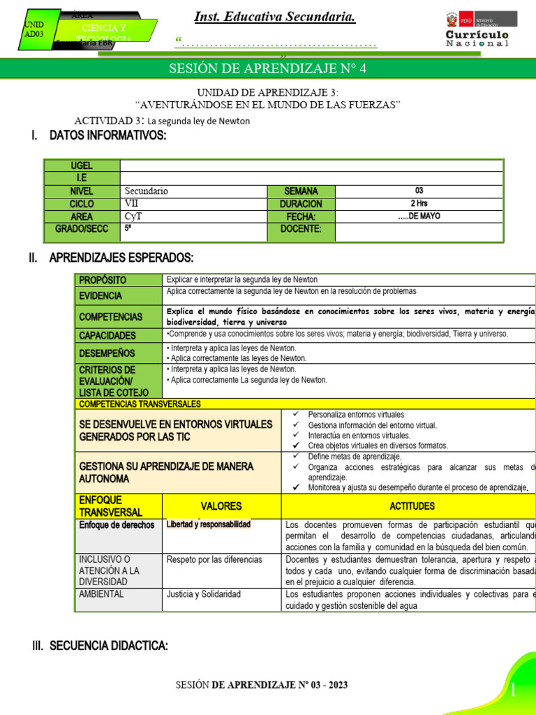 D-5º Ses Act 4-Cyt-Und 3 | PDF | Aprendizaje | Evaluación