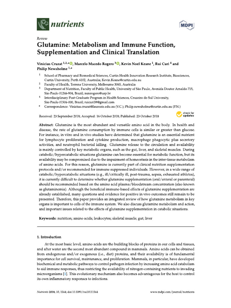 Metabolismo Glutamine | PDF