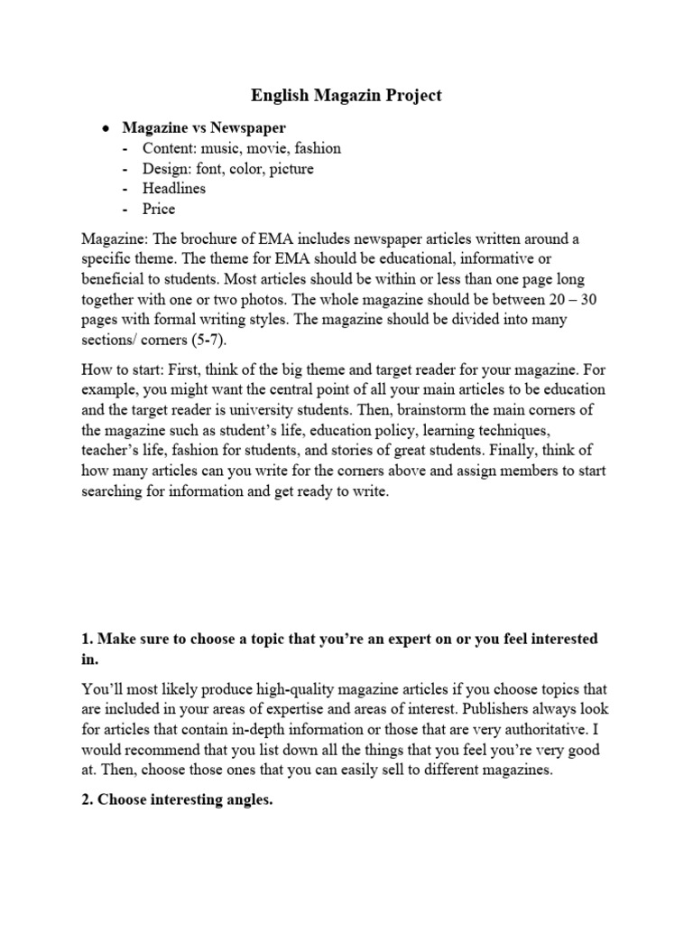 English Magazin Project | PDF | Magazines | Human Communication