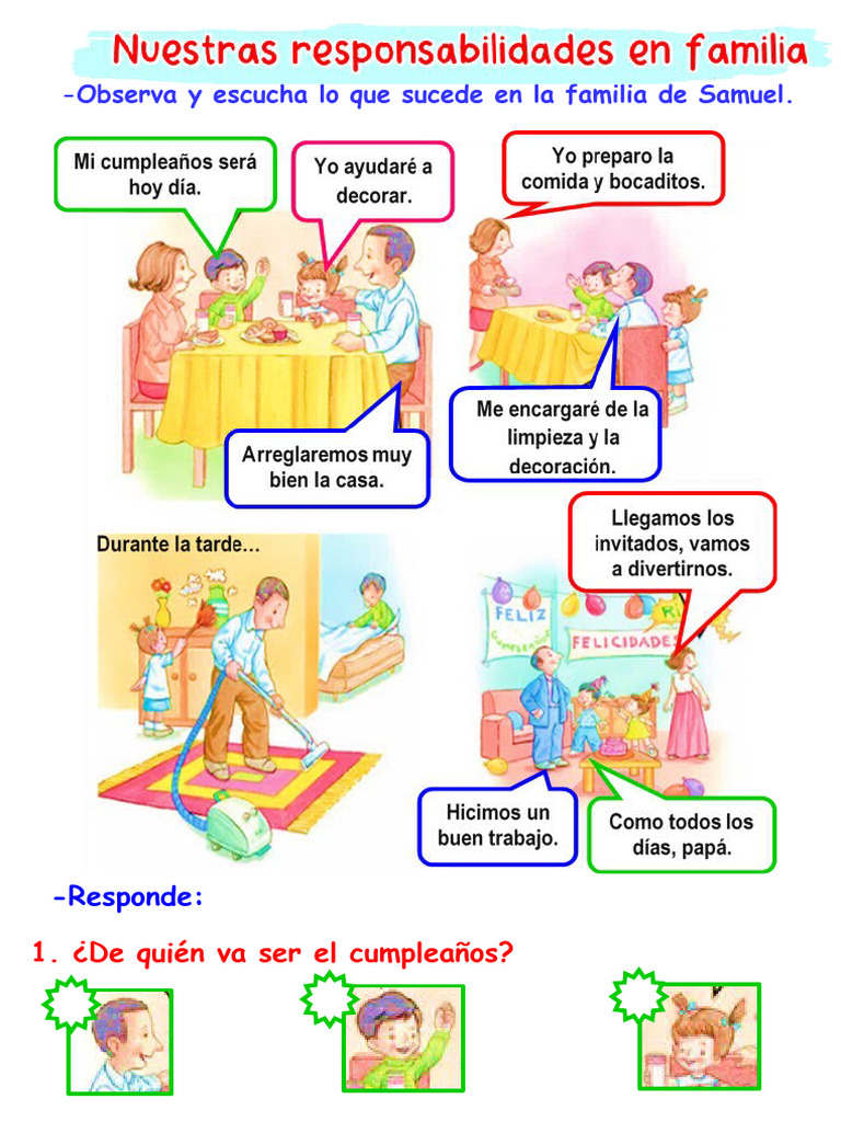 Ficha Responsabilidades en Familia Maestra Janet | PDF