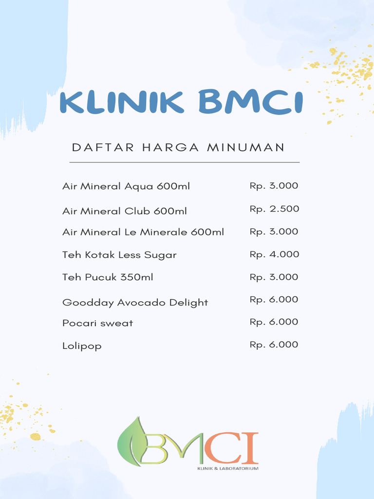 Daftar Harga Minuman Bmci | PDF