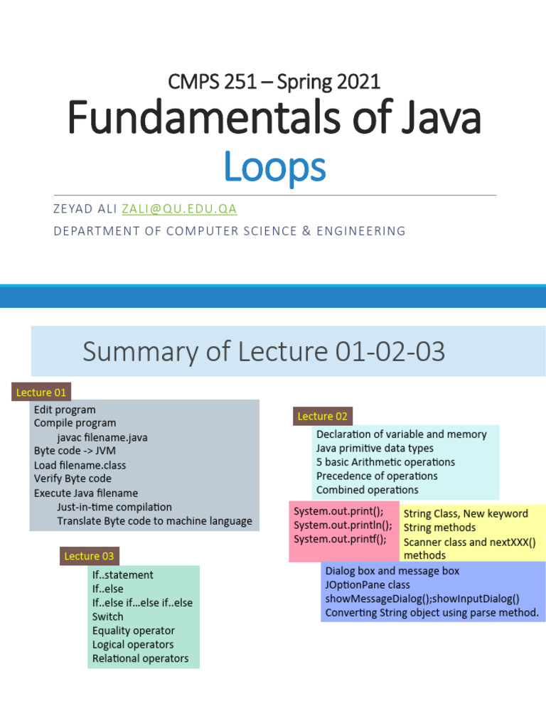04-Fundamentals of JAVA - Loops | PDF | Control Flow | Java (Programming Language)