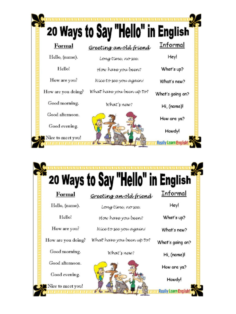 20 ways to say -hello- in English | PDF