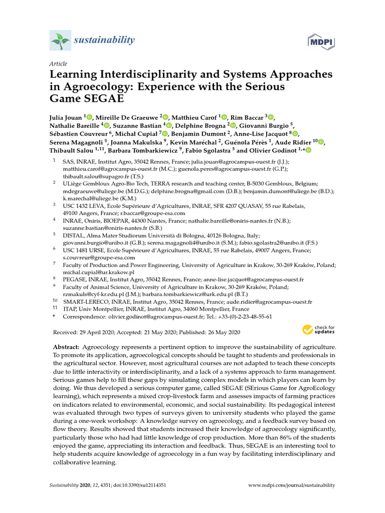 Sustainability 12 04351 v2 | PDF | Agroecology | Principal Component ...