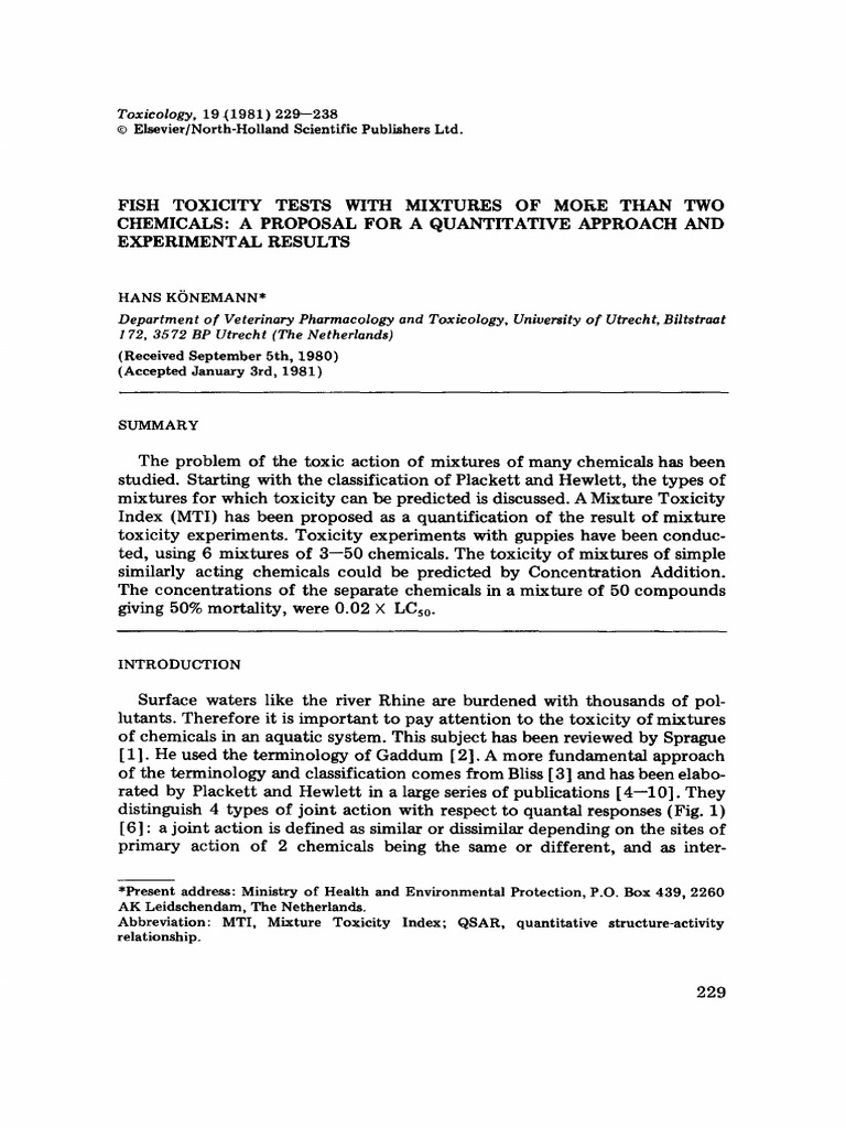 FISH TOXITY and Surface | PDF | Logarithm | Mixture