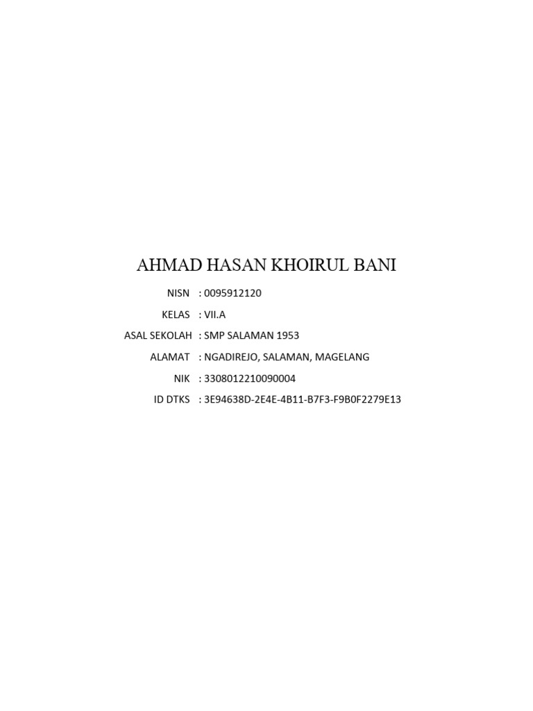 Ahmad Hasan Khoirul Bani | PDF