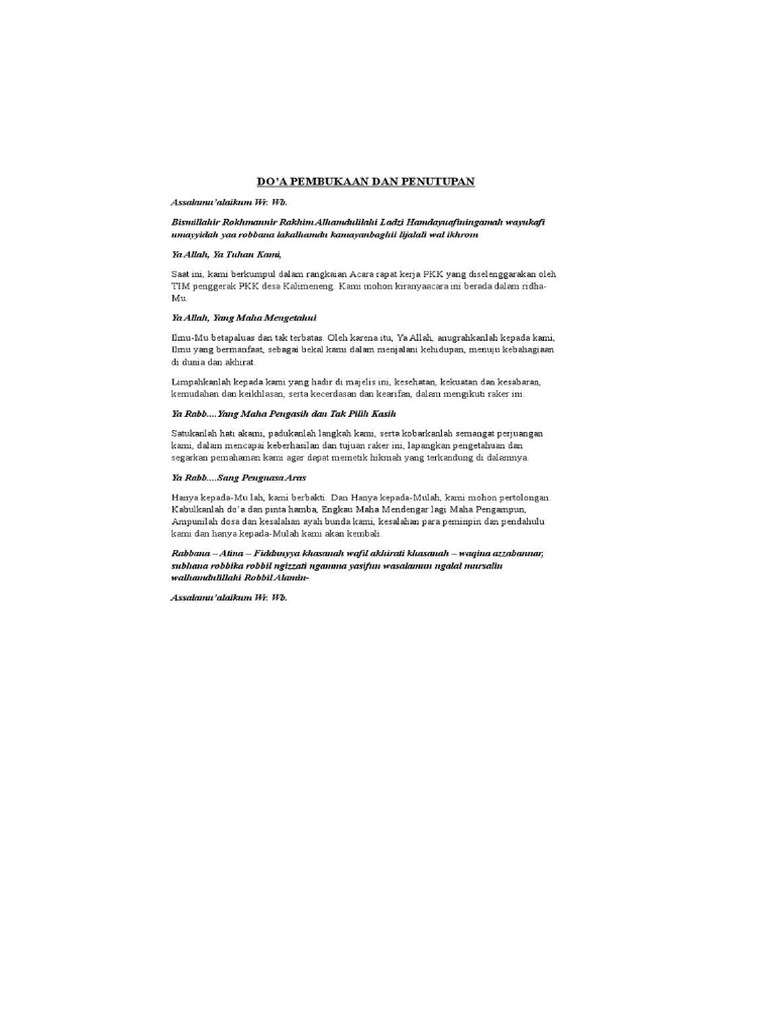 Doa PKK | PDF
