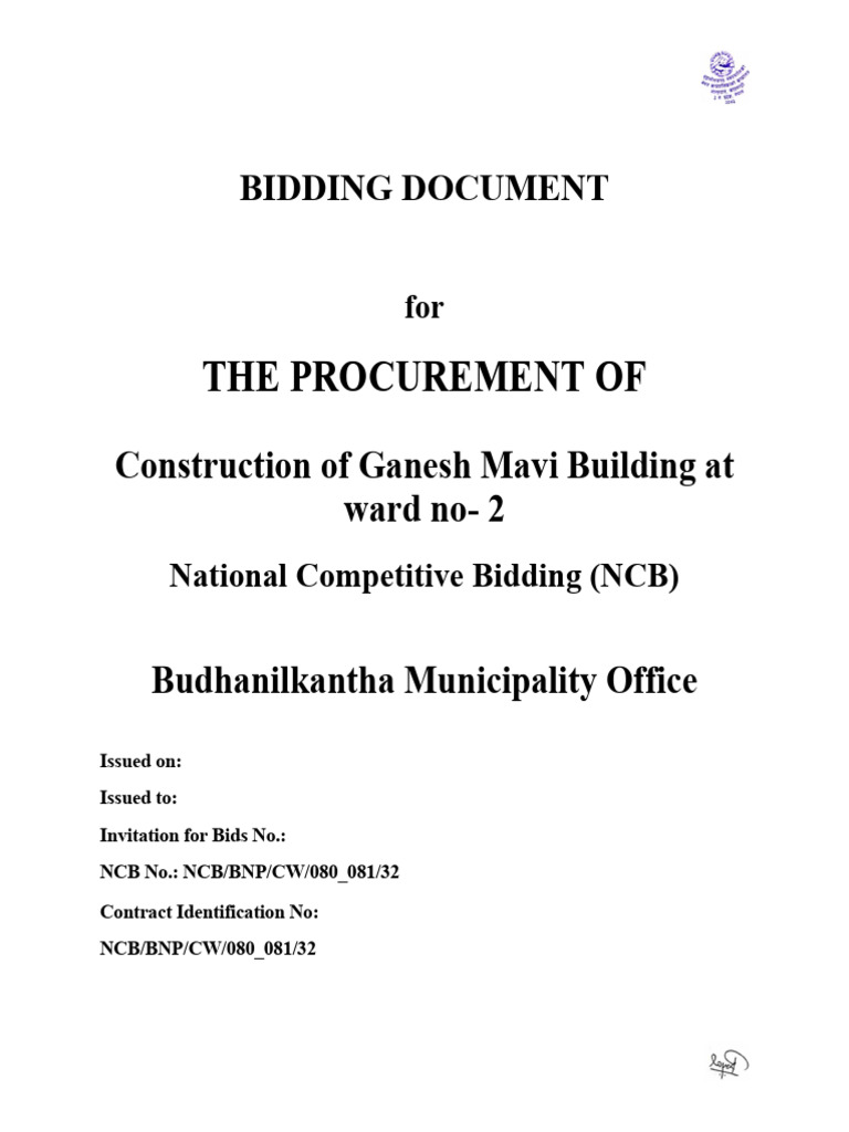 Bid Document - 2024-07-07T210026.389 | PDF | Joint Venture | Procurement