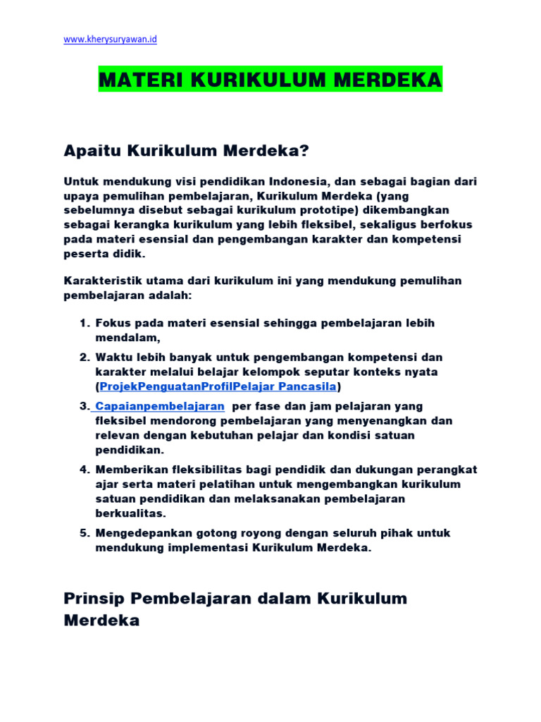 Materi Kurikulum Merdeka Kherysuryawan | PDF