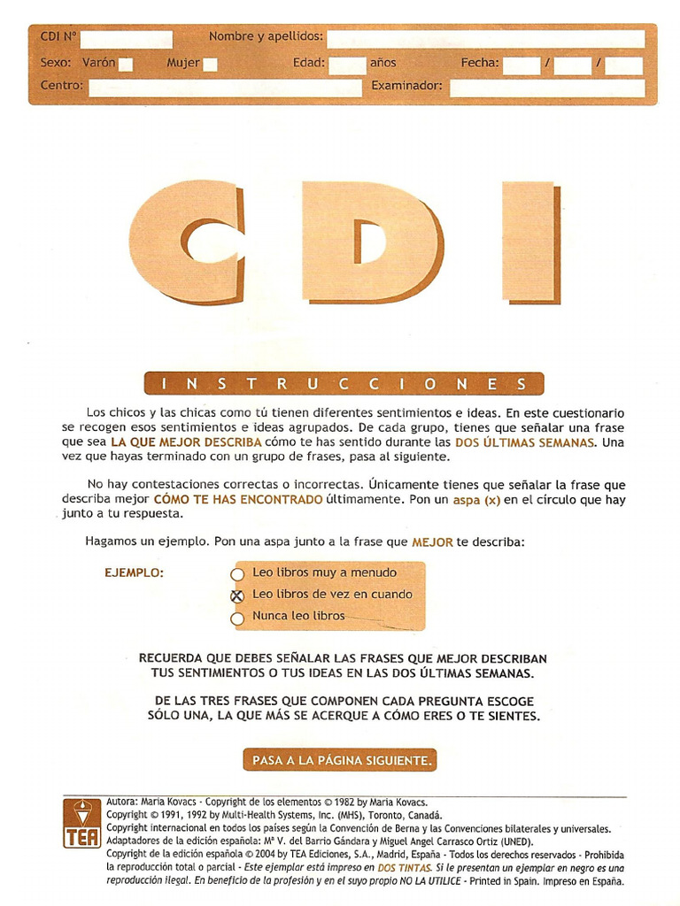 CDI-Cuadernillo | PDF