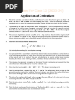 Cbse Class 12 Application of Derivative Case Study Based Question | PDF ...