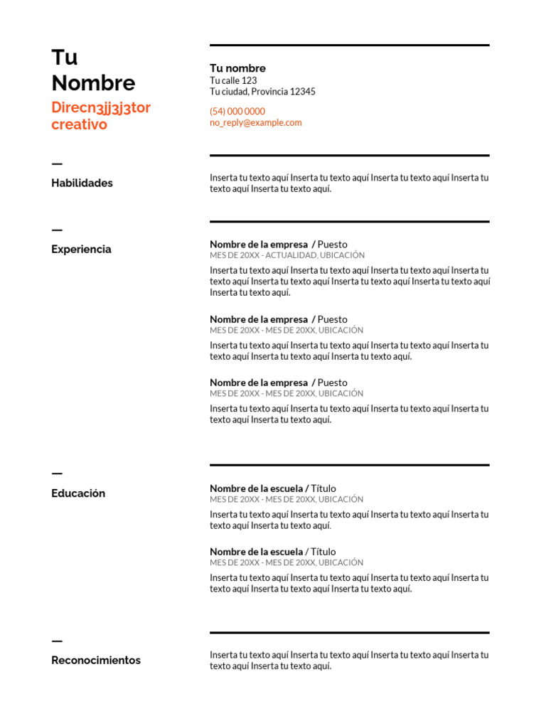 Currículum de Director Creativo | PDF
