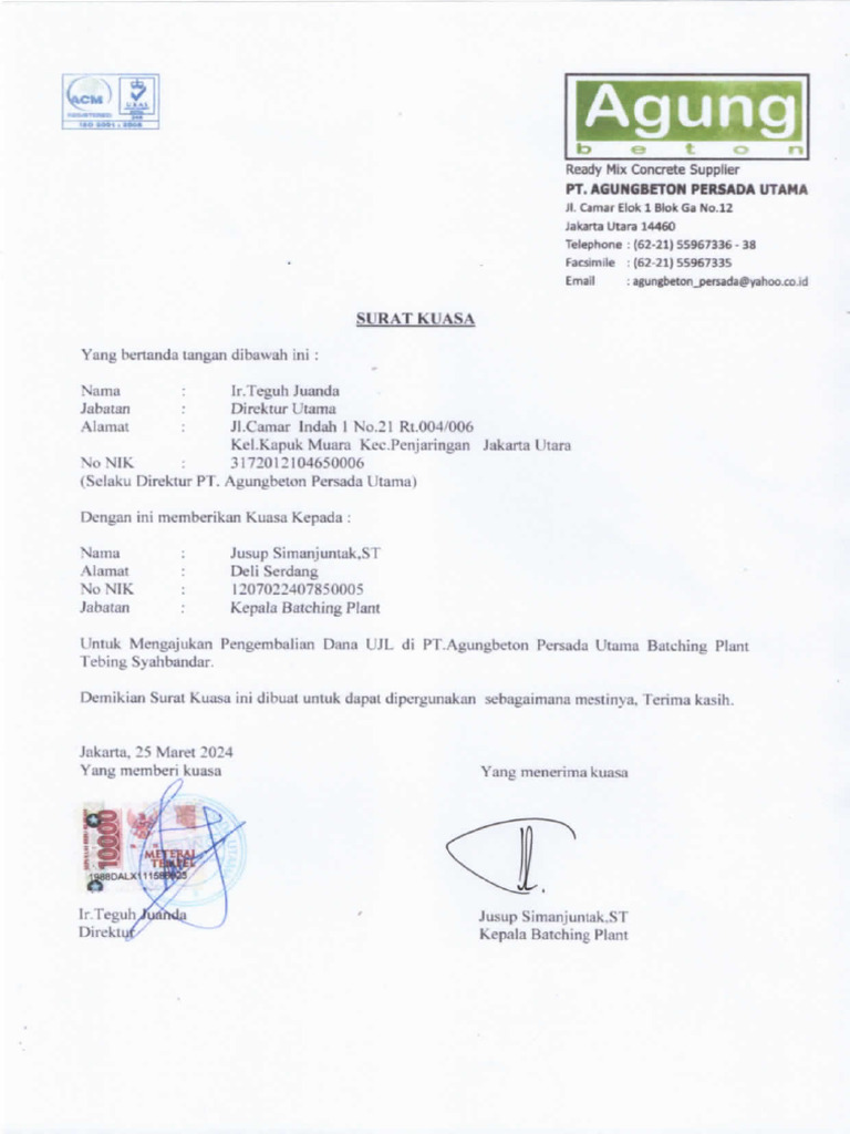 Surat Kuasa 1 | PDF