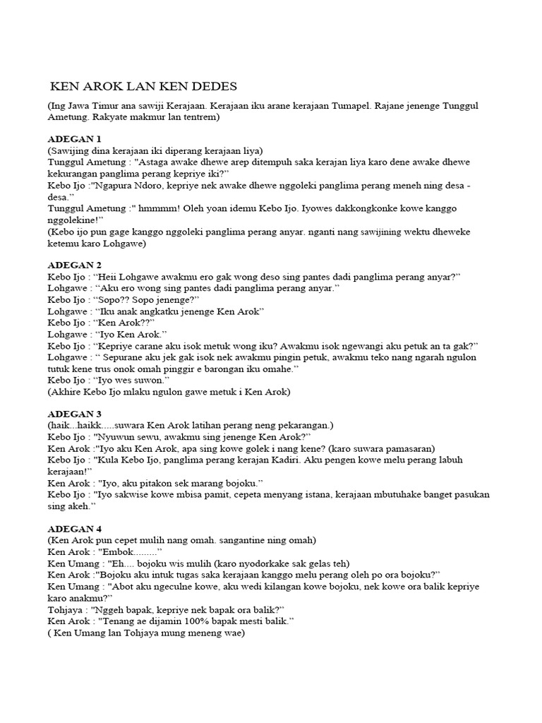 Ken Arok Lan Ken Dedes | PDF | Seni | Fiksi Misteri, Thriller, & Kejahatan