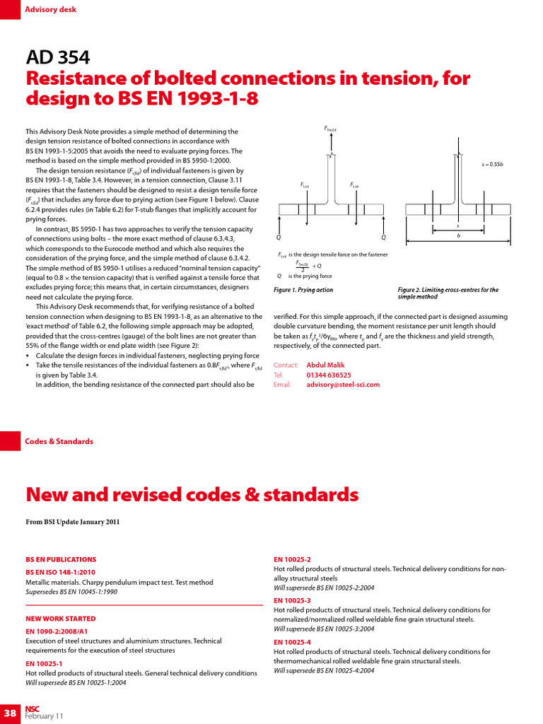 Tension Resistance of Bolted Connections | PDF | Structural Steel | Steel