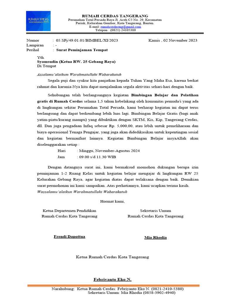 Surat RC No 5 - SPJ - Sdntotalprsda | PDF