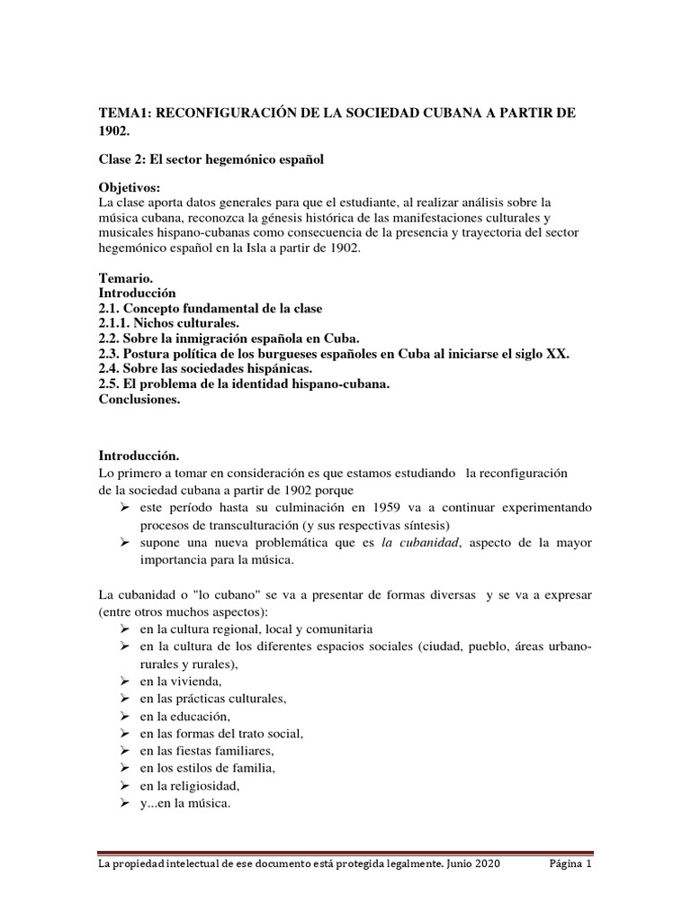 CLASE 2 El Sector Hegemónico Español | Descargar gratis PDF | Cuba | España